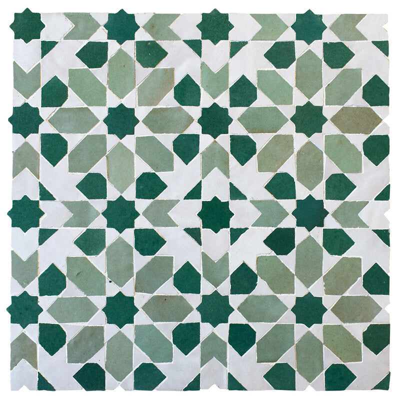 green geometric pattern tile